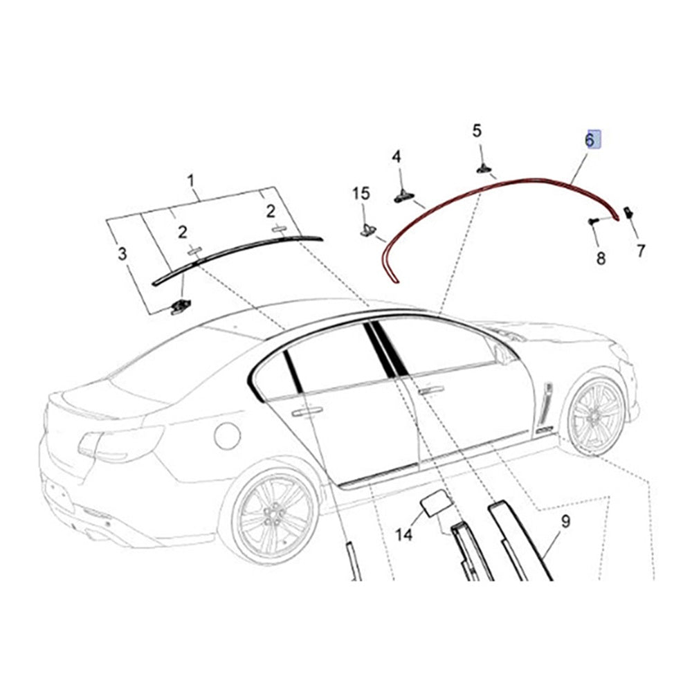 Genuine Holden RH Roof Moulding VF Commodore – AUTO PARTS DIRECT